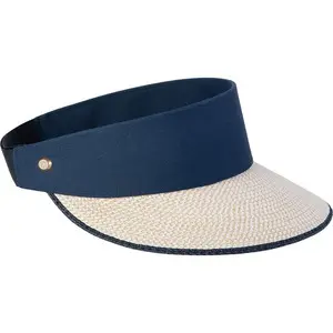Eric Javits Squishee Straw Champ Visor - White Mix/ Navy