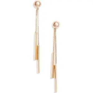 Bony Levy 14k Gold Double Bar Drop Earrings