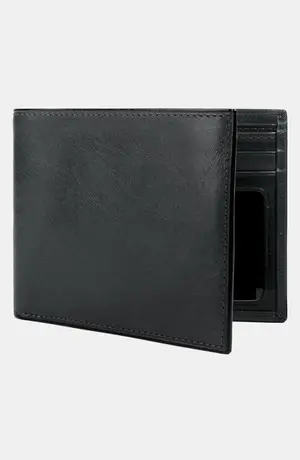 Bosca Leather Bifold Wallet - Black