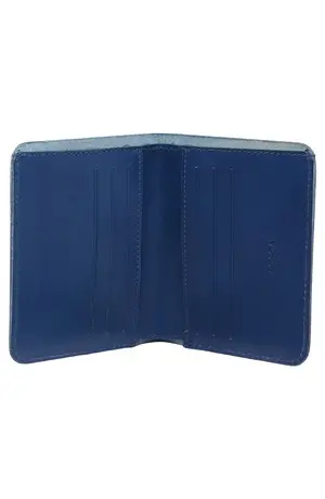 Bosca Leather Bifold Wallet - Blue