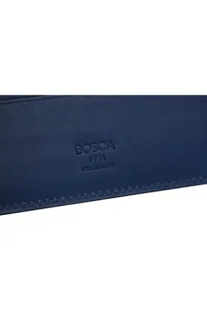 Bosca Leather Bifold Wallet - Blue