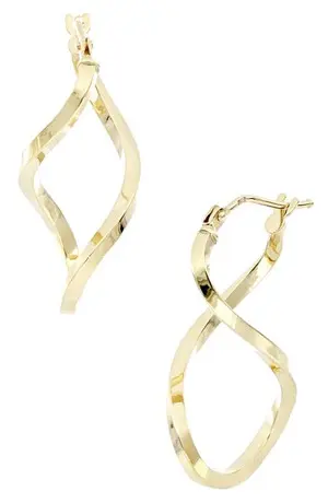 Bony Levy Open Twist Hoop Earrings - Yellow Gold