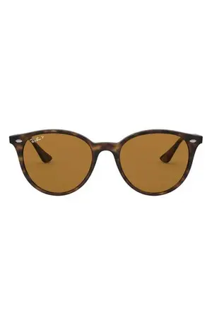 Ray-ban Ray-Ban 53mm Round Frame Sunglasses Havana/brown Solid