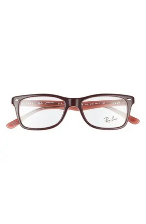 Ray-ban Ray-Ban 50mm Square Eyeglasses Brown Pink/clear