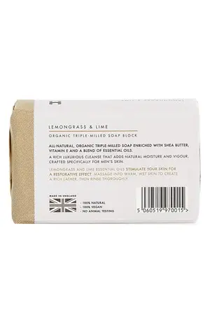 SCRUBD Lemongrass & Lime Organic Triple-milled Soap Block