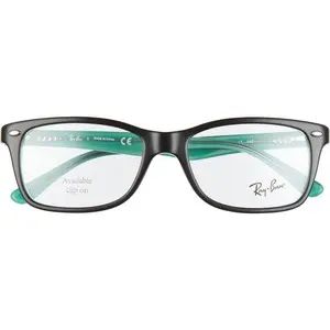 Ray-ban Ray-Ban 53mm Square Optical Glasses Black Green/clear