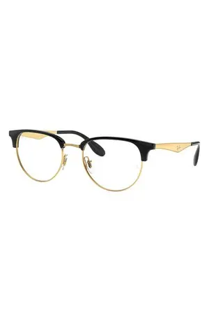 Ray-ban 53mm Square Optical Glasses - Black/gold