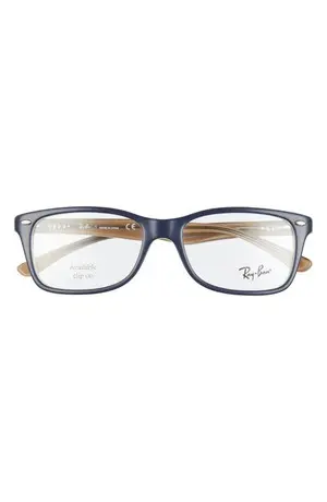 Ray-ban Ray-Ban 53mm Square Optical Glasses Blue Brown/ Clear