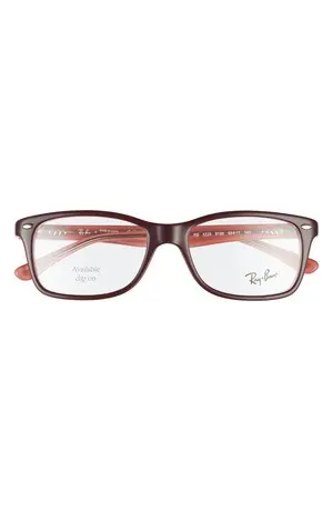 Ray-ban Ray-Ban 53mm Square Optical Glasses Brown Pink/ Clear