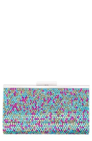 Nina Nina Crystal Frame Clutch Turq Multi