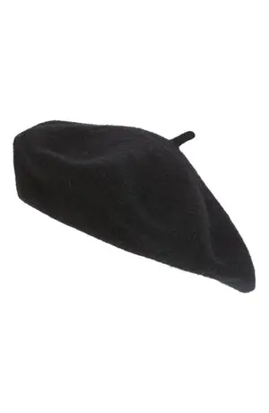 Nordstrom Wool Blend Beret Black