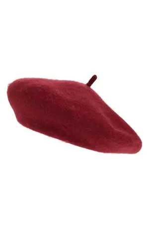 Nordstrom Wool Blend Beret Red Grape