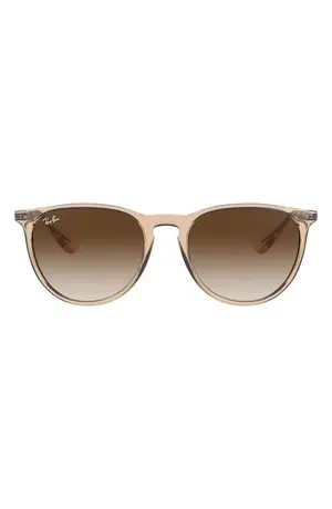 Ray-ban Erika 54mm Round Sunglasses - Brown/brown Gradient