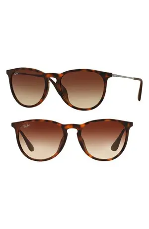 Ray-ban Erika 54mm Round Sunglasses - Tortoise/ Silver