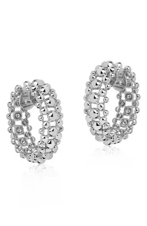 Hueb Bubbles Hoop Earrings - White Gold
