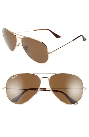 Ray-ban Ray-Ban Original Oversize Aviator Sunglasses Gold/ Brown Solid