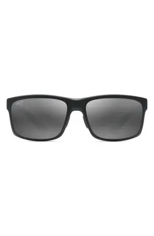 Maui Jim Pokowai Arch 58mm Polarized Rectangle Sunglasses - Black