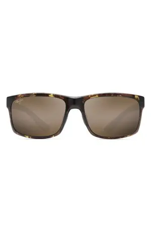 Maui Jim Pokowai Arch 58mm Polarized Rectangle Sunglasses - Tortoise