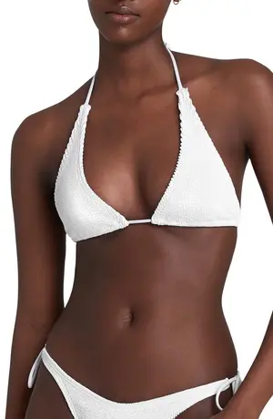 Bond Eye Bond-eye Bound By The Sofie Triangle Bikini Top Optic White