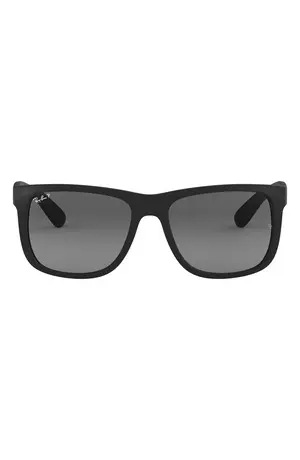Ray-ban Ray-Ban 54mm Polarized Square Sunglasses Dark Grey Black