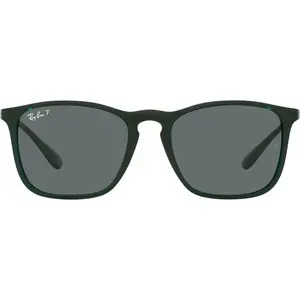 Ray-ban 54mm Polarized Square Sunglasses - Transparent Green