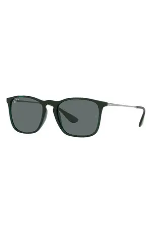 Ray-ban 54mm Polarized Square Sunglasses - Transparent Green