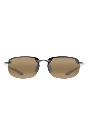 Maui Jim Ho'okipa 63mm Polarized Rectangular Sunglasses - Black