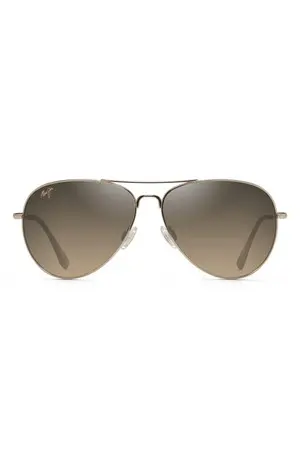 Maui Jim Mavericks Aviator Sunglasses - Gold/bronze