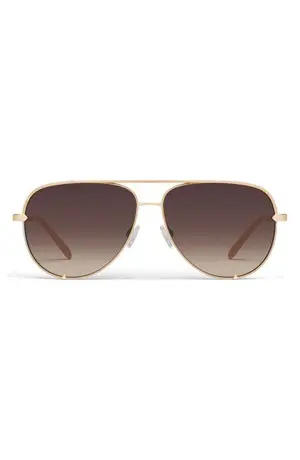 Quay High Key 64mm Oversize Aviator Sunglasses - Chml/dkfn