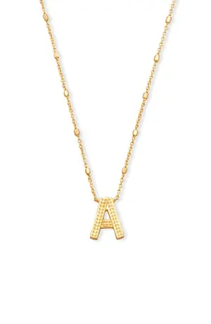 Kendra Scott Kendra Scott Initial Pendant Necklace Gold Metal-a