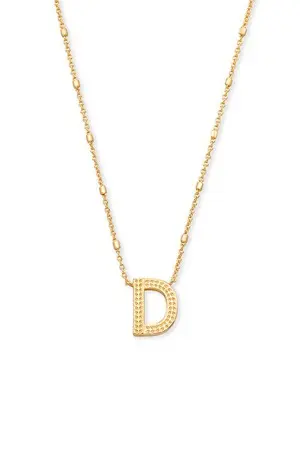 Kendra Scott Kendra Scott Initial Pendant Necklace Gold Metal-d