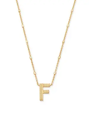 Kendra Scott Kendra Scott Initial Pendant Necklace Gold Metal-f