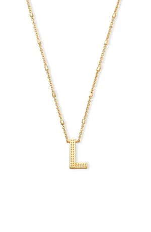 Kendra Scott Kendra Scott Initial Pendant Necklace Gold Metal-l
