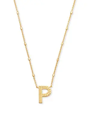 Kendra Scott Kendra Scott Initial Pendant Necklace Gold Metal-p