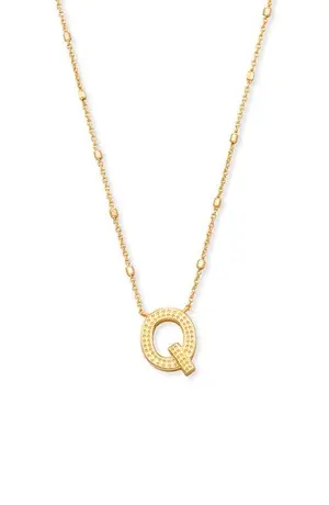 Kendra Scott Kendra Scott Initial Pendant Necklace Gold Metal-q