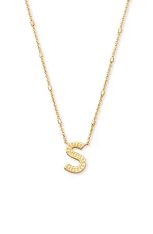 Kendra Scott Initial Pendant Necklace - Gold Metal-s