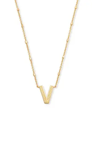 Kendra Scott Kendra Scott Initial Pendant Necklace Gold Metal-v