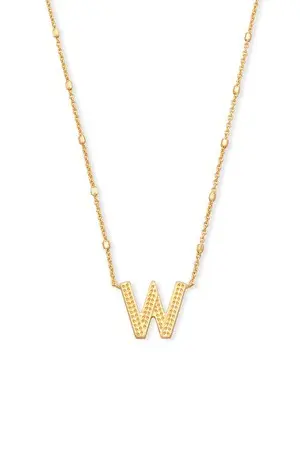 Kendra Scott Kendra Scott Initial Pendant Necklace Gold Metal-w
