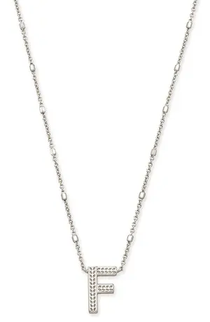 Kendra Scott Kendra Scott Initial Pendant Necklace Rhodium Metal-f