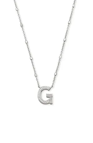 Kendra Scott Kendra Scott Initial Pendant Necklace Rhodium Metal-g