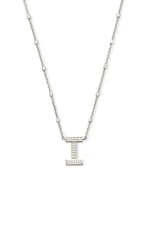 Kendra Scott Kendra Scott Initial Pendant Necklace Rhodium Metal-i