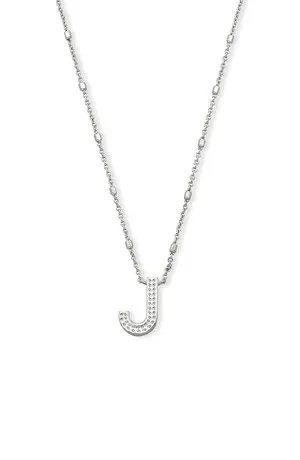 Kendra Scott Kendra Scott Initial Pendant Necklace Rhodium Metal-j