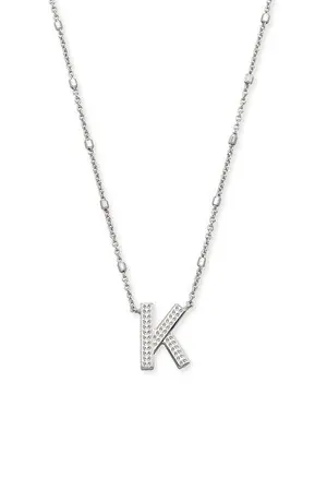 Kendra Scott Kendra Scott Initial Pendant Necklace Rhodium Metal-k