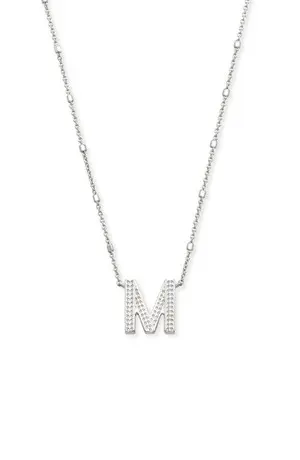 Kendra Scott Kendra Scott Initial Pendant Necklace Rhodium Metal-m