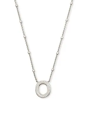 Kendra Scott Kendra Scott Initial Pendant Necklace Rhodium Metal-o