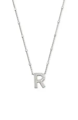 Kendra Scott Kendra Scott Initial Pendant Necklace Rhodium Metal-r