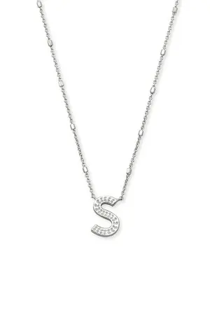Kendra Scott Kendra Scott Initial Pendant Necklace Rhodium Metal-s