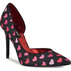 Nine West Folowe D'orsay Pumps - Black With Pink Hearts