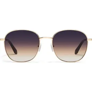 Quay Jezabell 56mm Round Sunglasses - Gold/ Dusk Poppy