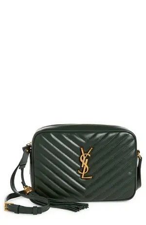 Saint Laurent Saint Laurent Lou Matelassé Leather Camera Bag Vert Fonce